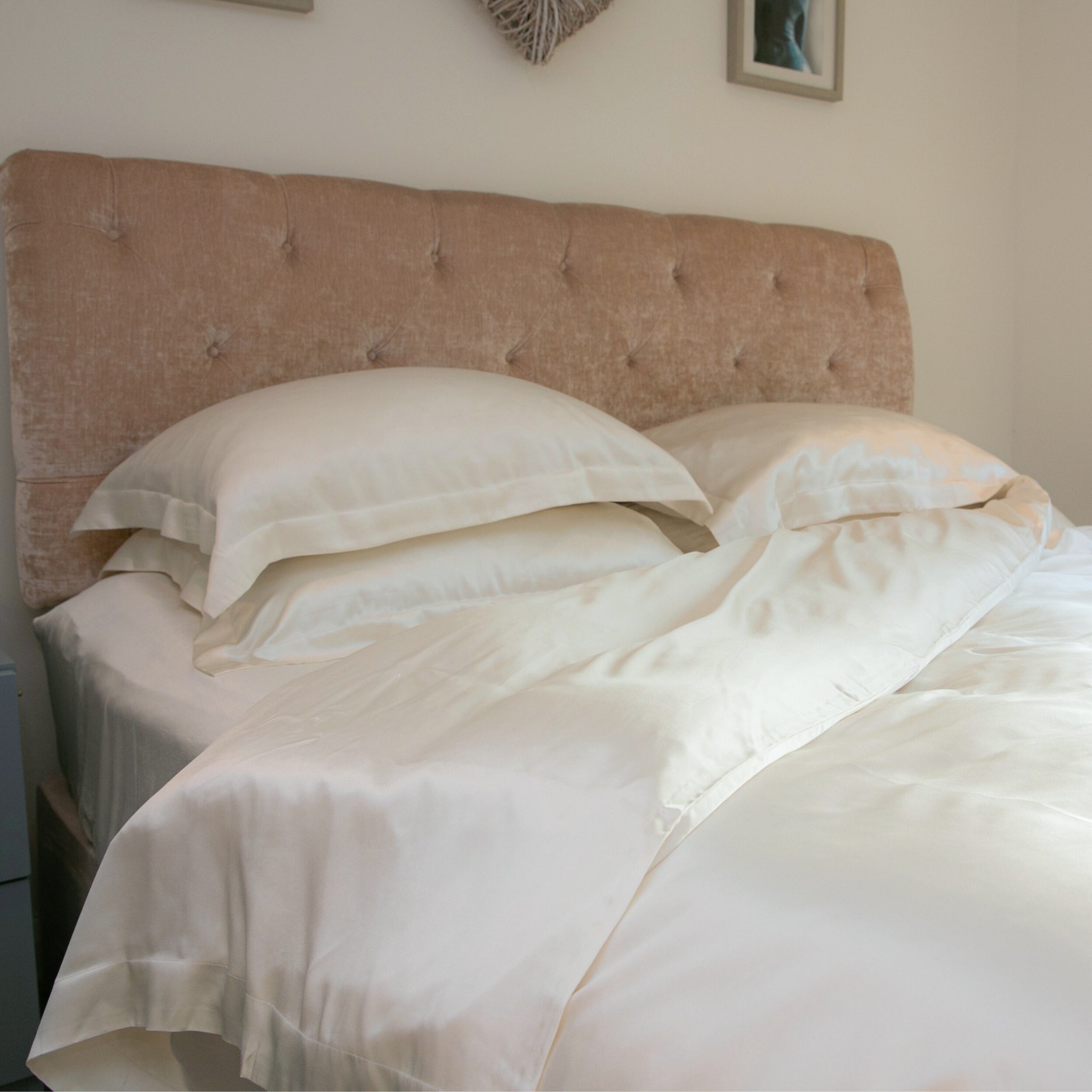 white silk sheets double